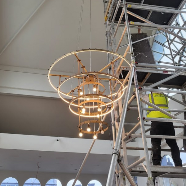 Bespoke 4 Tier Hammered Glass Chandelier - Roast, Borough Market ...
