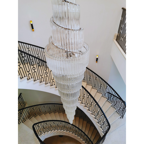 300cm Double Spiral Prism Murano Quadriedri Chandelier - Mallory Custom ...